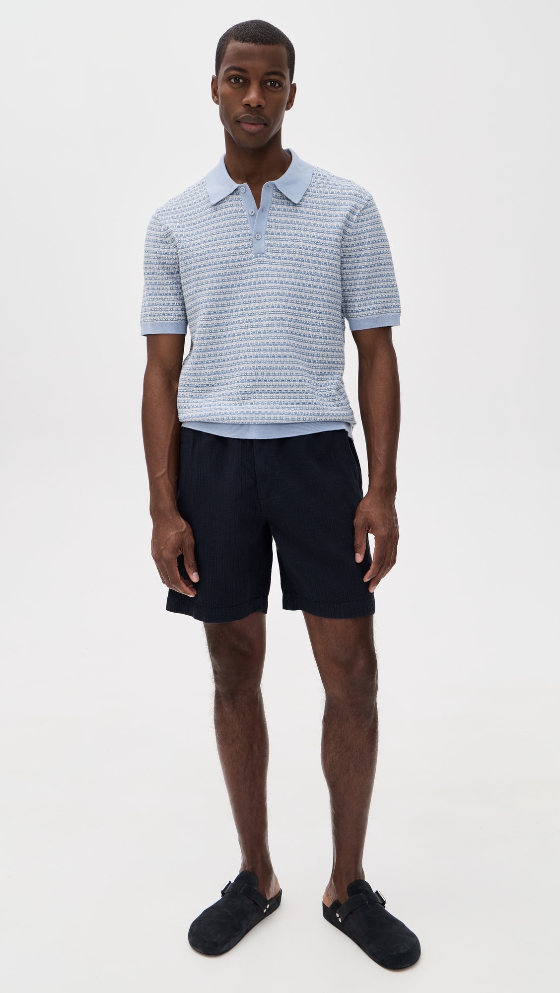 WAX LONDON mini geo naples knit polo